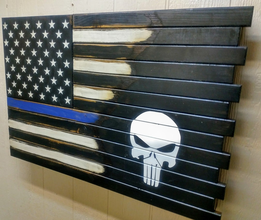 Premium Large Thin Blue Line Gun Concealment Flag With Punisher Logo - Etsy
