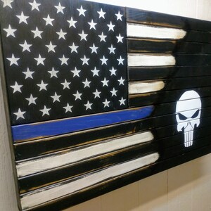 Premium Large Thin Blue Line Gun Concealment Flag With Punisher Logo - Etsy
