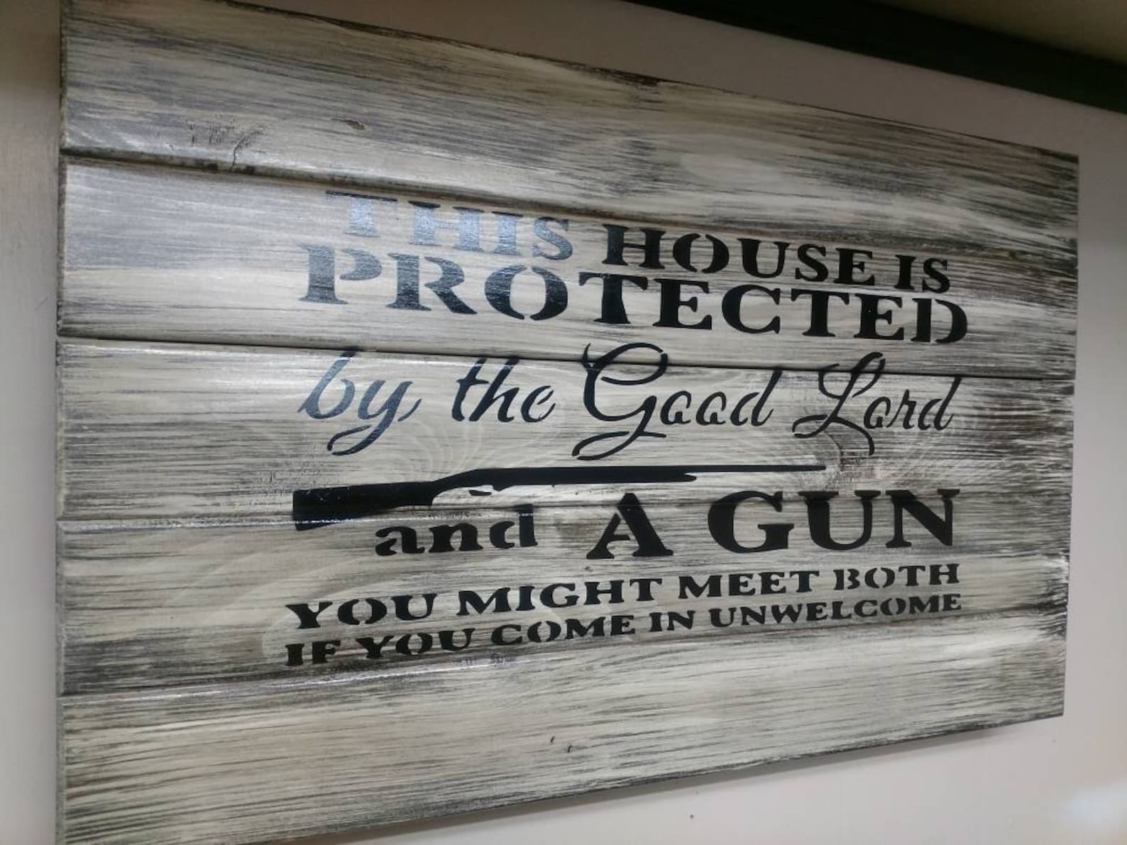 This House is Protected Hidden Gun Storage Sign - Etsy