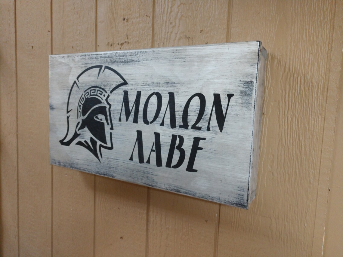 Molon Labe Mini Gun Storage Sign - Etsy