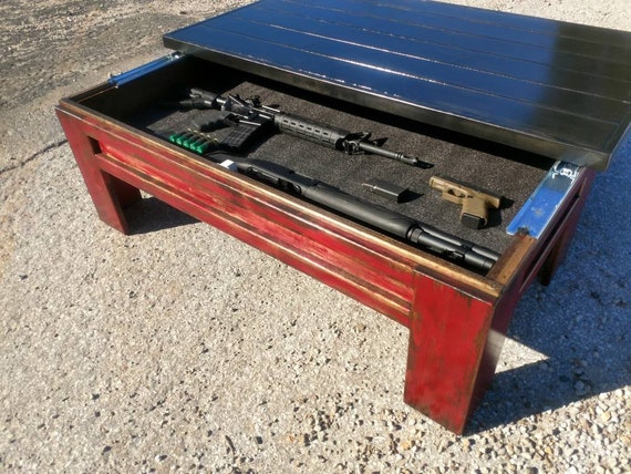 Coffee Table Gun Safe Coffee Table With Locking Gun Safe | LumberJocks
