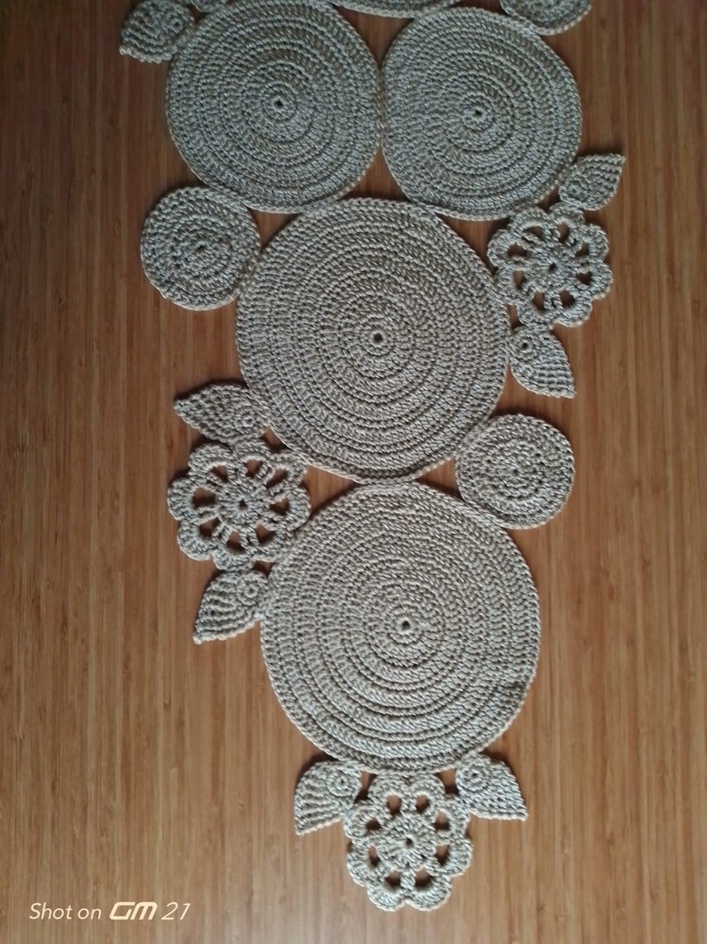 Crochet Table Runner, Macrame Runner, Knitted Table Runner, Circles ...