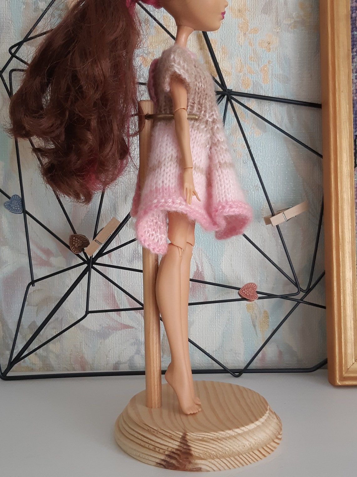 Doll Stand Wood Display Stand Doll Display Doll Holder Blythe Etsy