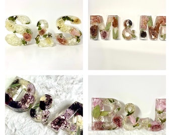 Custom, Resin, Art, 4.5 Letters, Alphabet, Preserved Flowers, Flowers ...