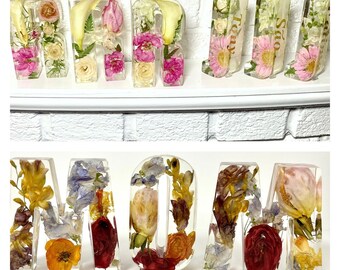 Custom Resin Art 4.5 Letters Alphabet Preserved Flowers - Etsy
