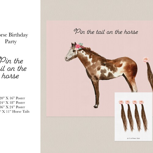 Pin the Tail on the Pony Printable Party Game Pin the Tail - Etsy