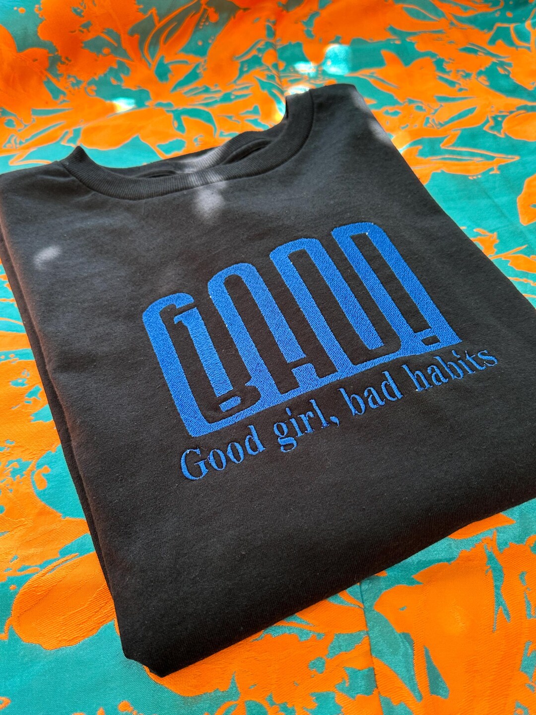 Good Bad Girl Bad Habits Embroidered T-shirt for Girls With Bad Habits ...