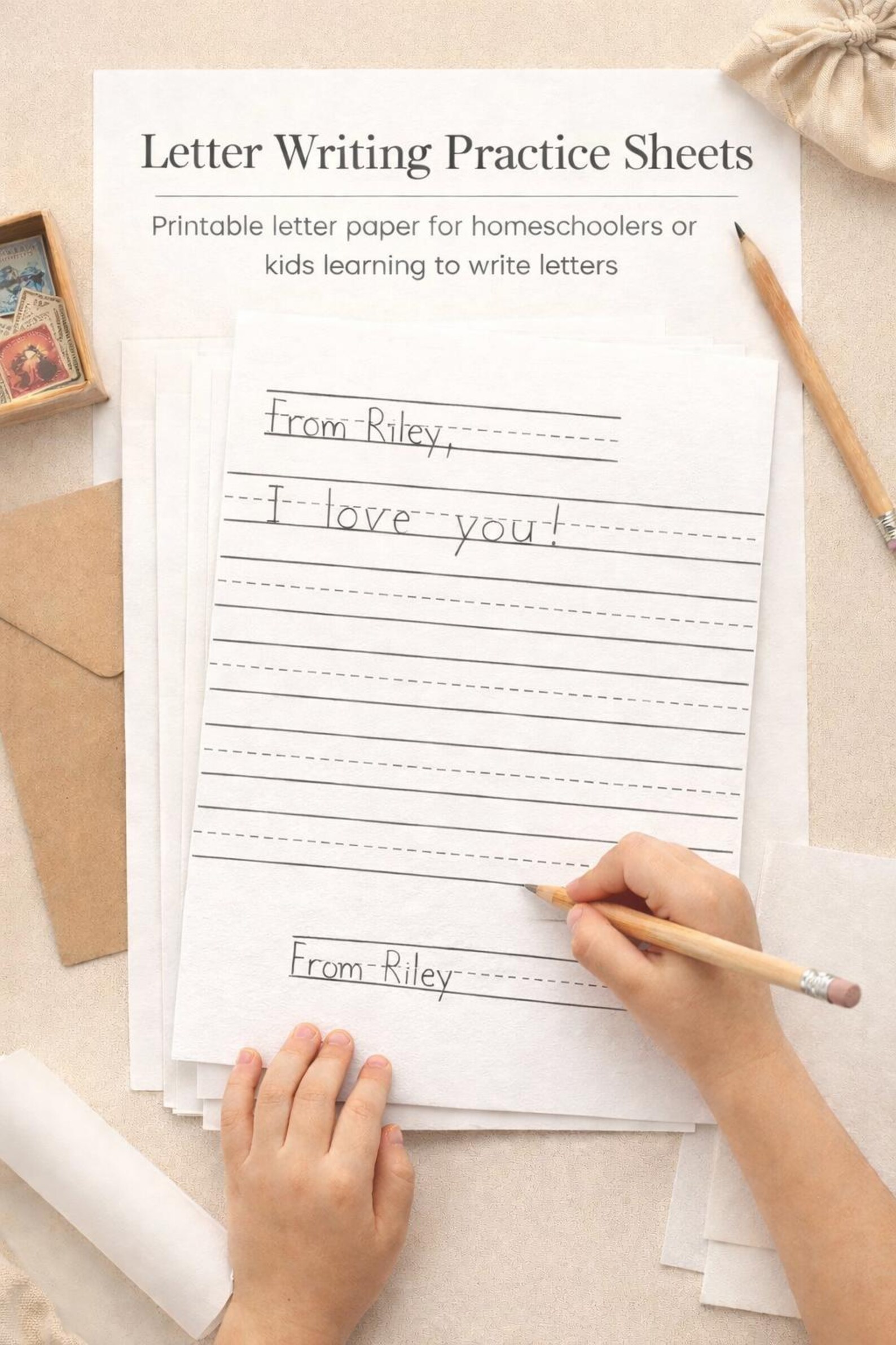 Letter Writing Practice Sheets | Printable Handwriting Paper for Kids ...