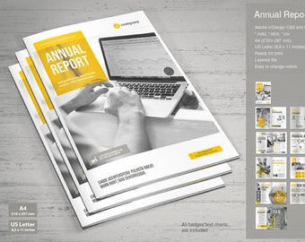 Annual Report Print Template | Indesign Template - Etsy