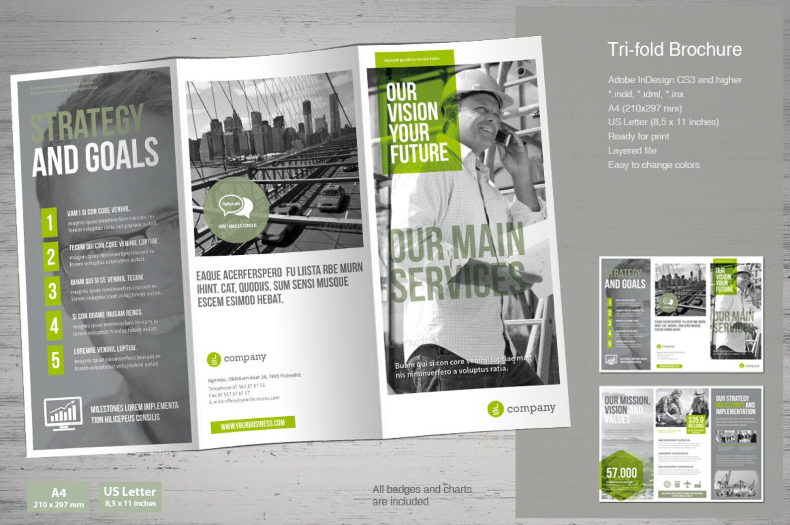 Tri-fold Brochure Print Template Indesign Template - Etsy