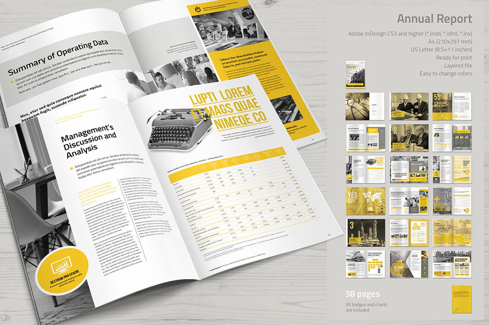 Annual Report Print Template | Indesign Template - Etsy
