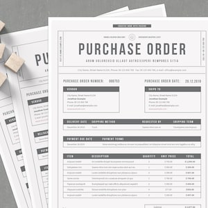 Purchase Order | Indesign Template | Purchase Template - Etsy