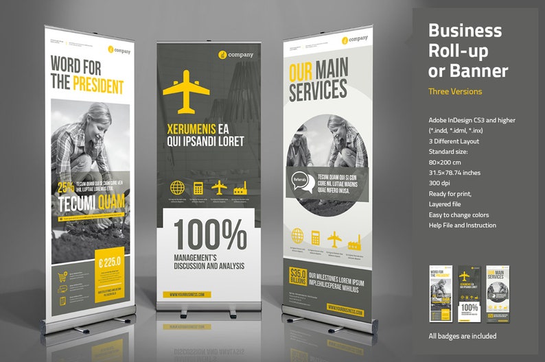 Business Roll-up Banner | Indesign Template - Etsy