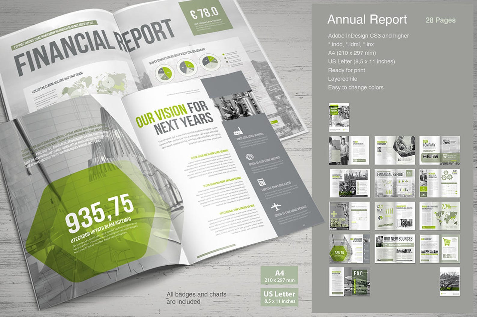 Annual Report Print Template | Indesign Template - Etsy