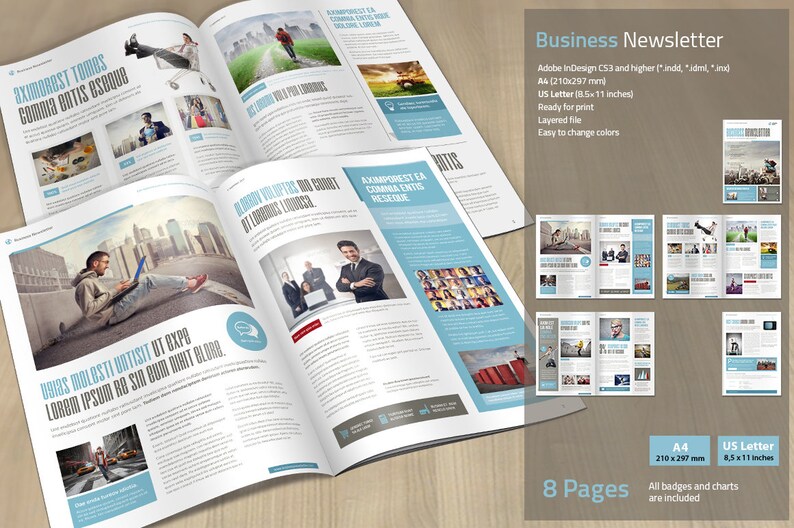 Business Newsletter Print Template | Indesign Template - Etsy