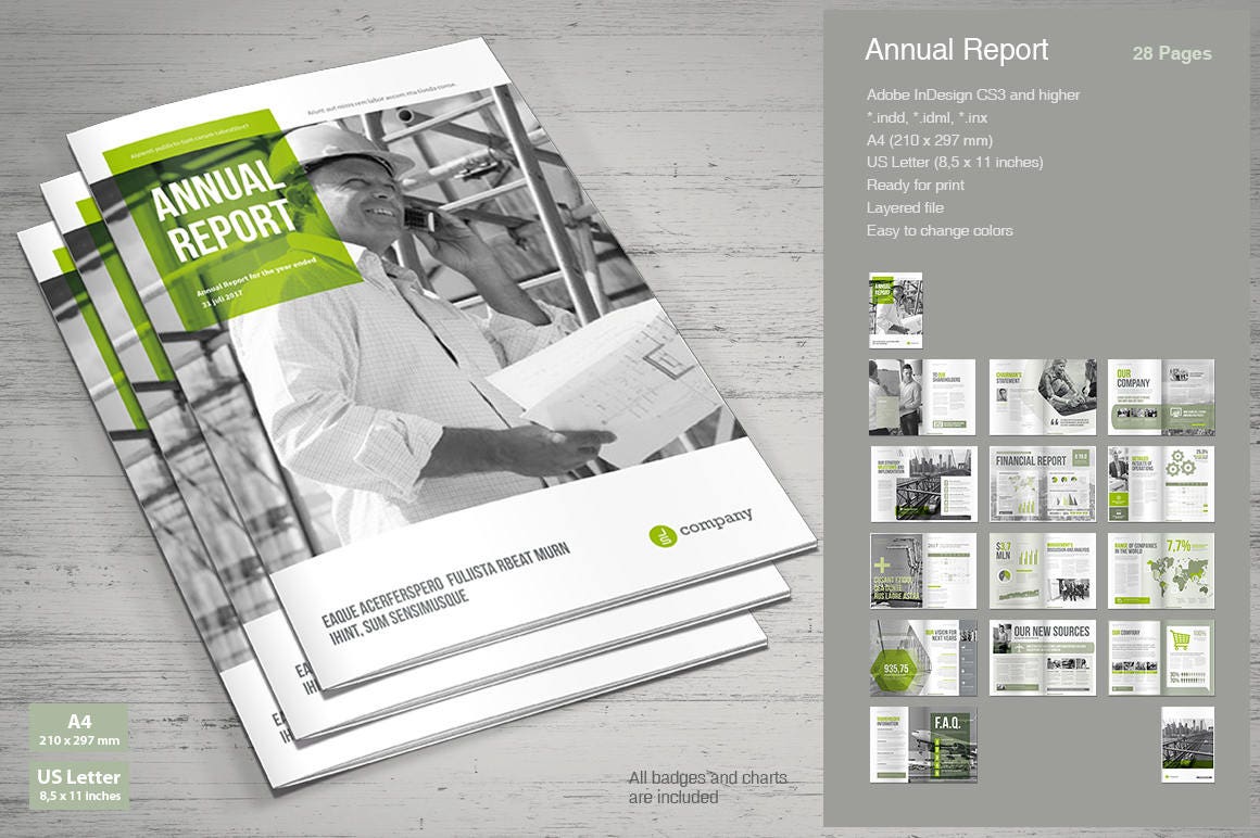 Annual Report Print Template | Indesign Template - Etsy