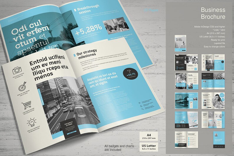 Modèle d’impression de brochure d’affaires | Modèle InDesign - Etsy France