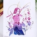 4x6 Print - Lady of Larkspur | Original Art, Drawing, Wall Art - Etsy