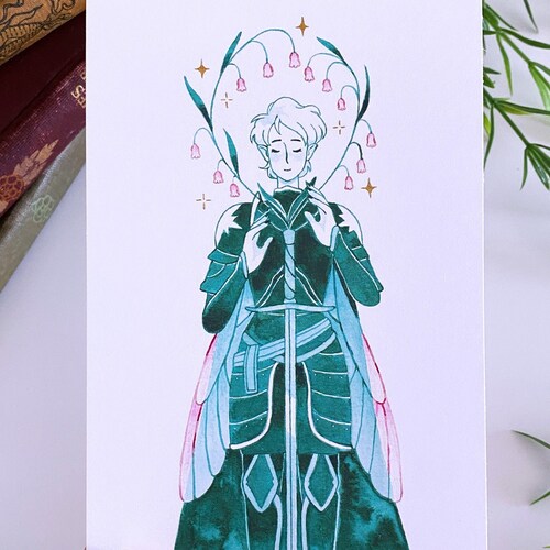 Mini Print the Violet Knight Original Art Drawing Wall - Etsy