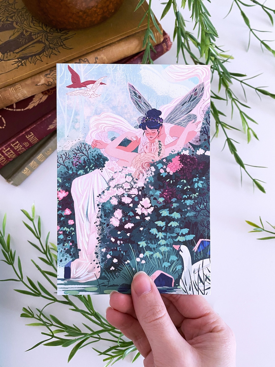 4x6 Print - Two Fairies Embracing | Original Art, Drawing, Wall Art - Etsy