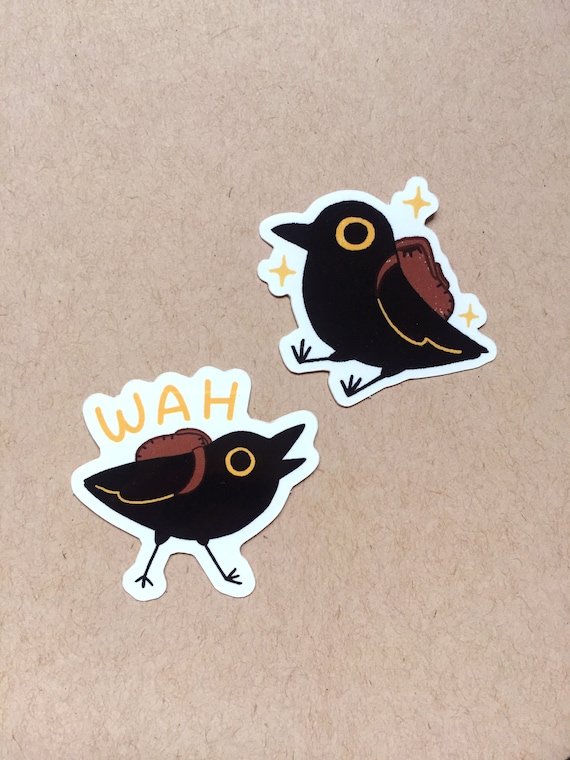 Vinyl Stickers of Walden the Crow Sitting and WAH | Etsy Canada
