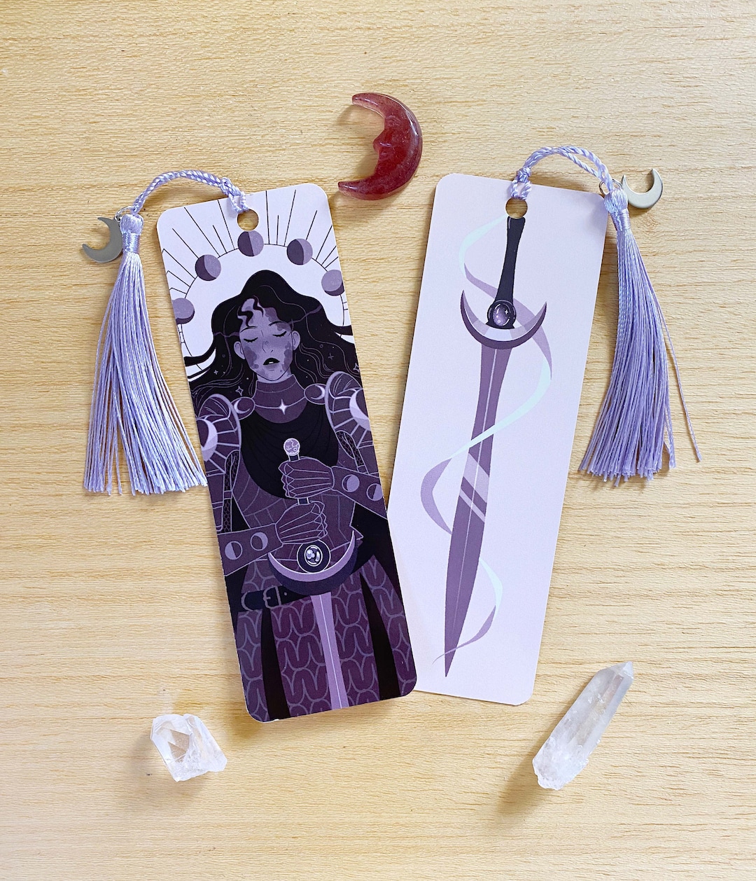 Moon Knight Sword Bookmark With Tassel and Silver Moon Charm - Etsy