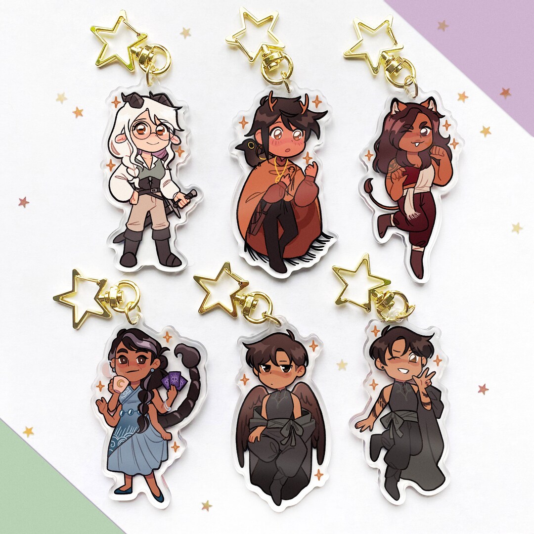 Realta Clear Acrylic Charms Double Sided, Webcomic Merch, Keychain for ...