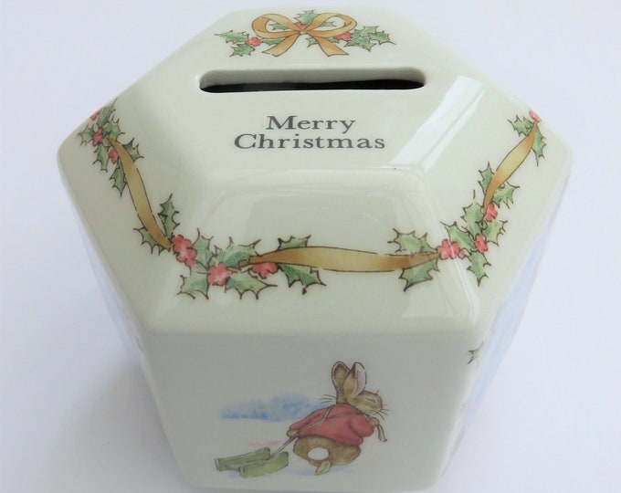 Peter Rabbit Christmas Money Box Beatrix Potter Wedgwood Coin Bank ...