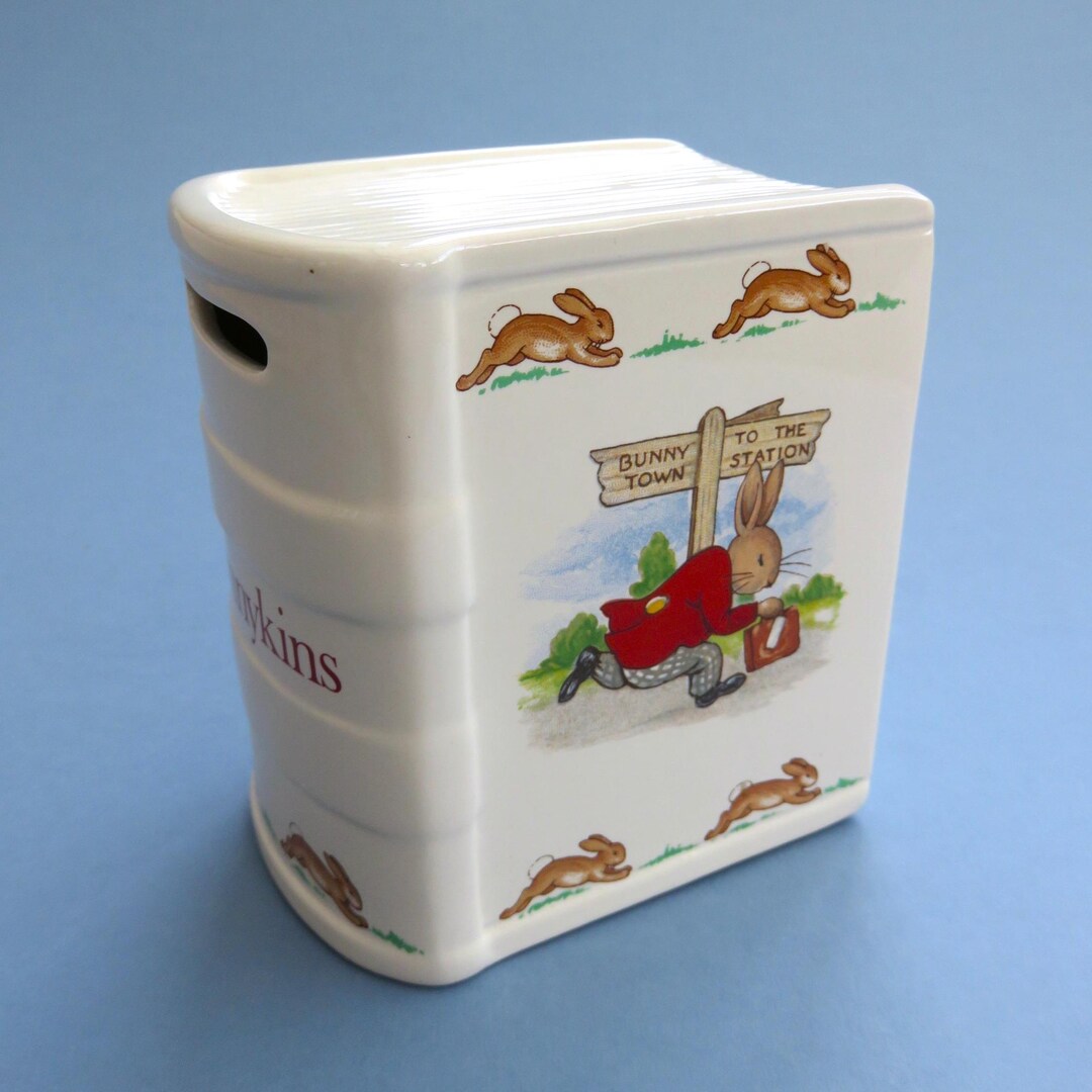 Bunnykins Book Shaped Ceramic Money Bank, Money Box by Royal Doulton. A ...