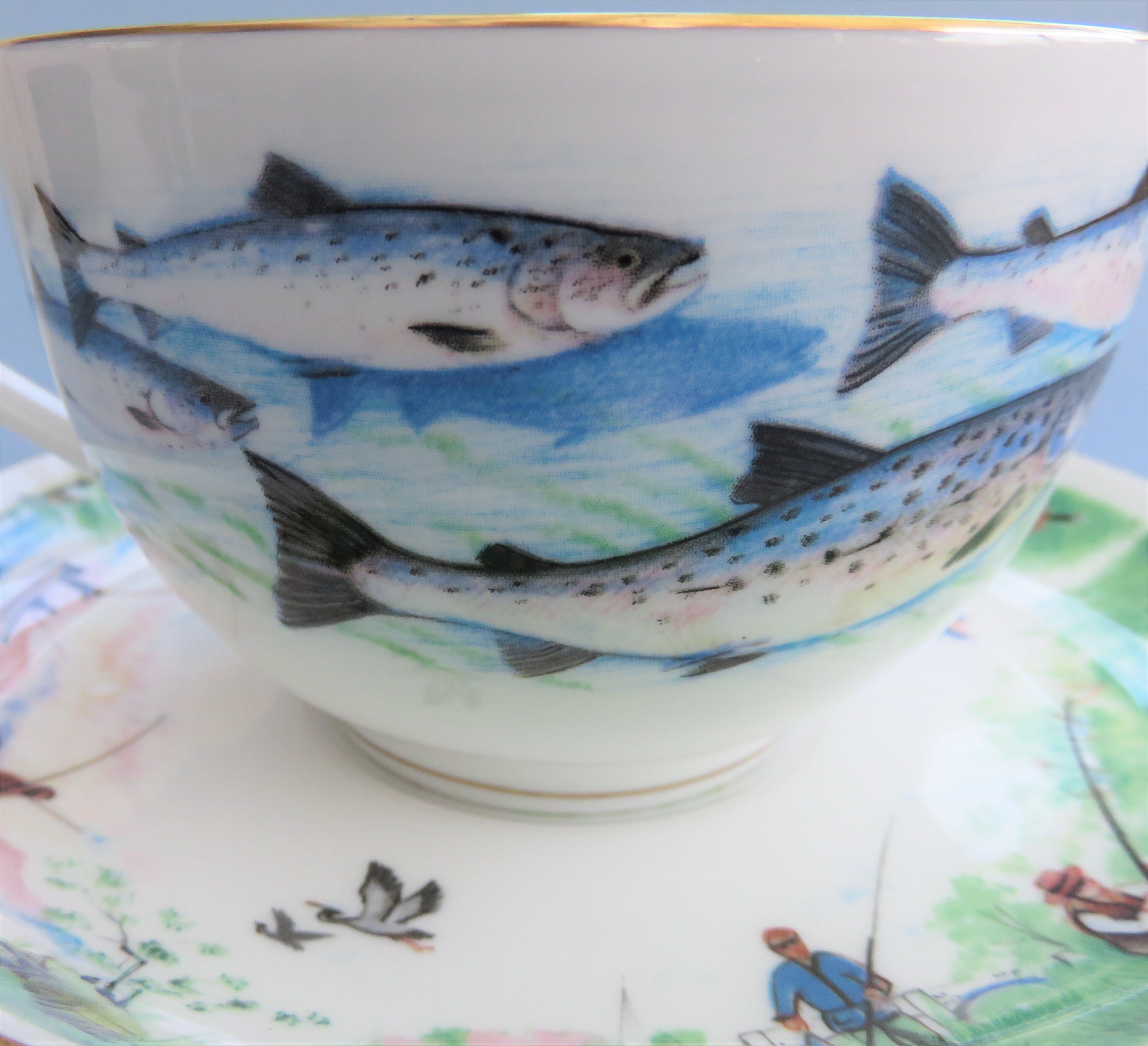 Royal Worcester Very Important Person Cup and Saucer Fishing - Etsy