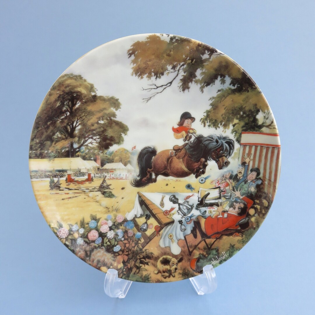 Norman Thelwell Ponies Vintage Plate, Jumping Over the Judges, Royal ...