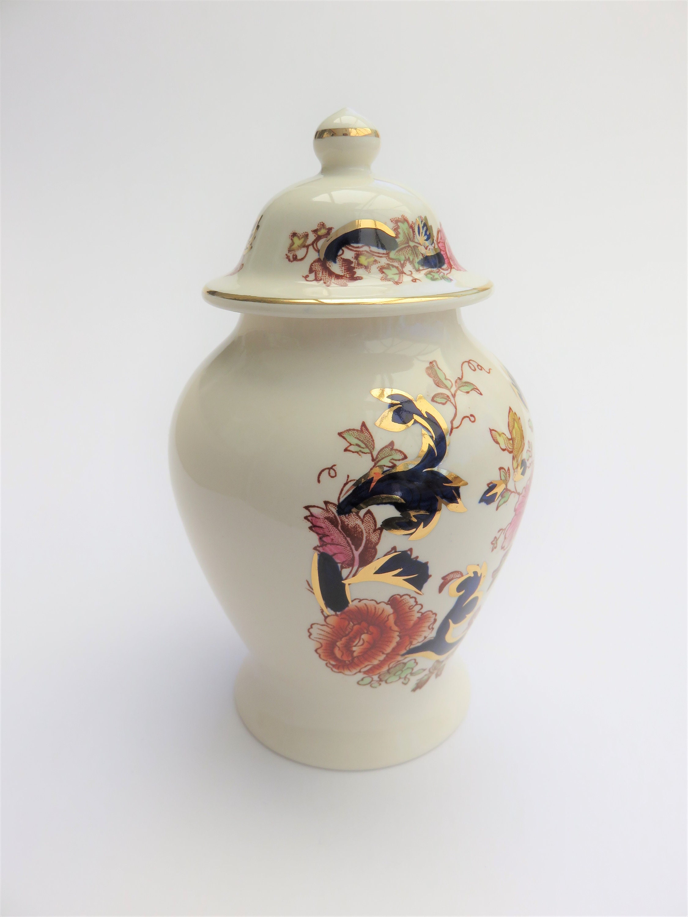 Masons Ironstone Blue Mandalay 6 Inch Vase and Lid. Inspired - Etsy UK