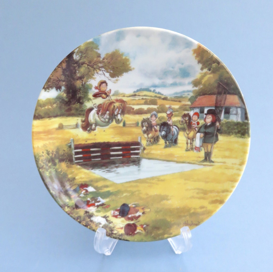 Norman Thelwell Ponies Vintage Plate, the Water Jump, Royal Worcester ...