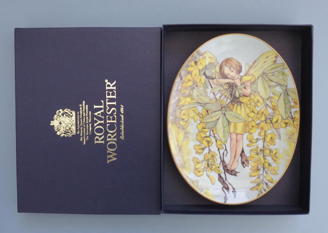 Laburnum Fairy Plate by Royal Worcester Flower Fairies in Presentation ...