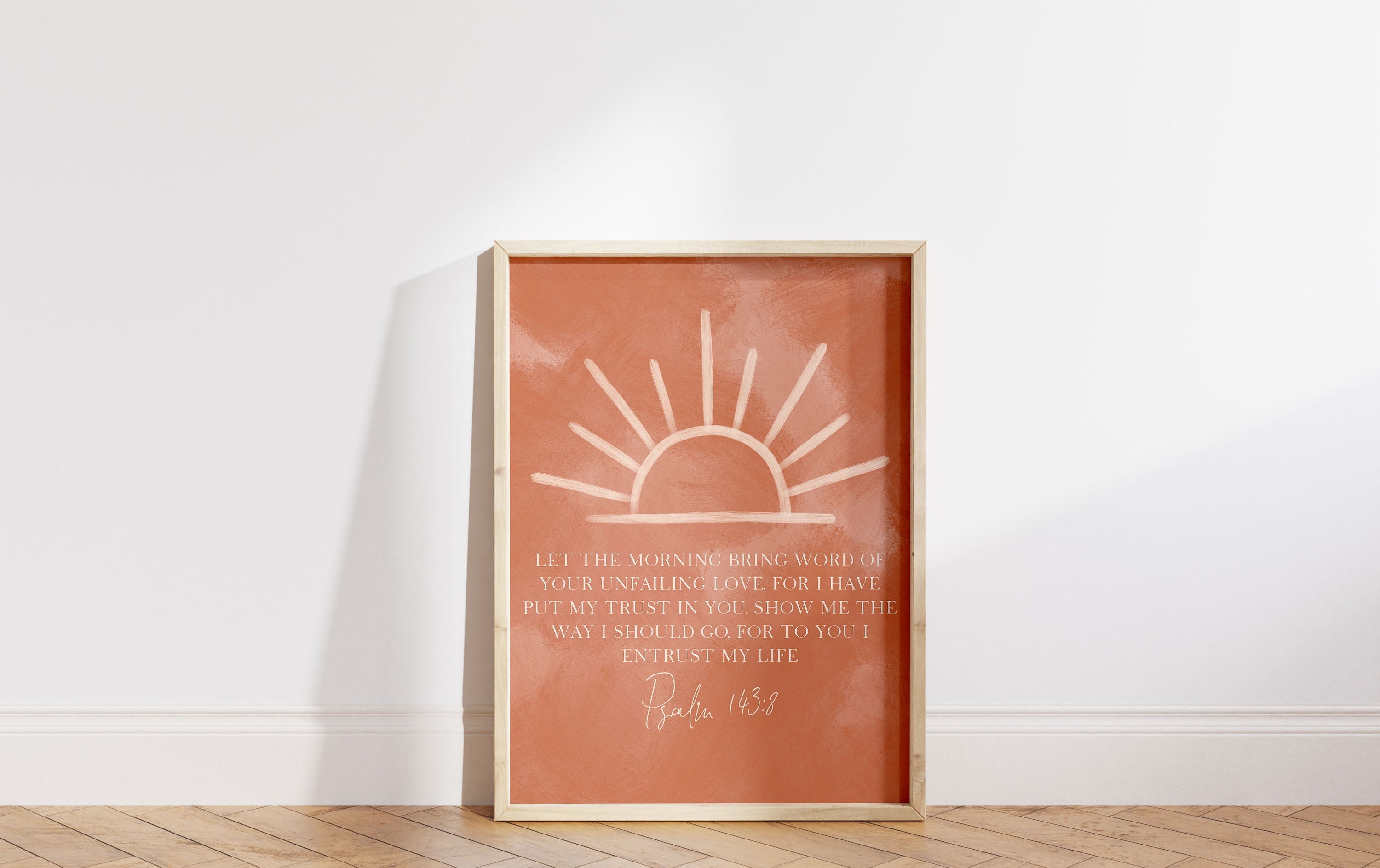 Psalm 143:8 NIV Modern Boho Christian Scripture Digital - Etsy