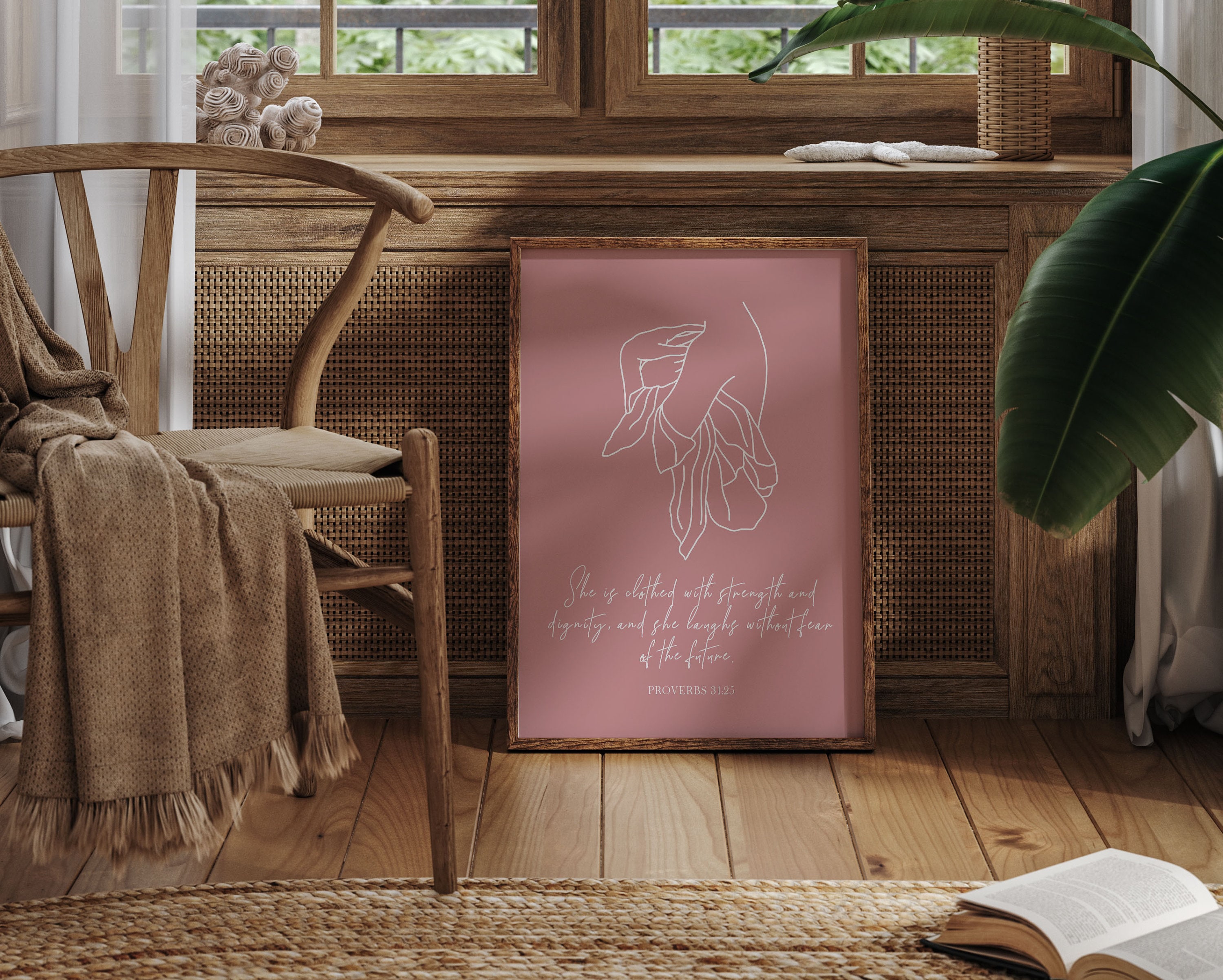 Proverbs 31:25 NLT, Bible Verse Printable Art for Feminine Bedroom ...