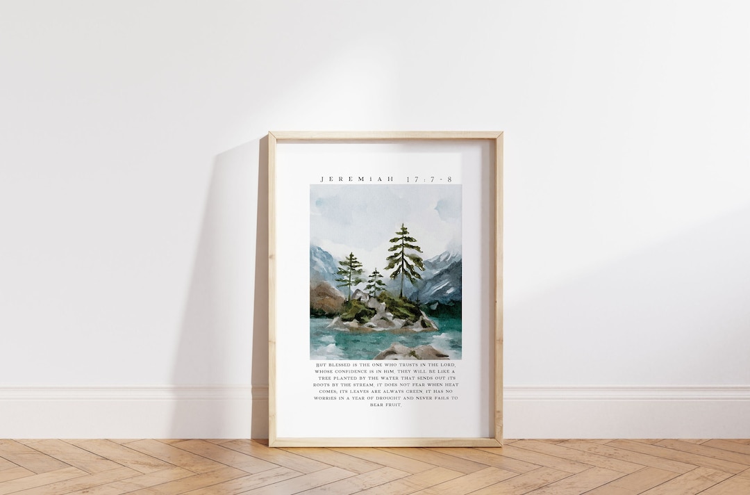 Jeremiah 17:7-8 NIV, Digital Scripture Print, Christian Home Decor ...