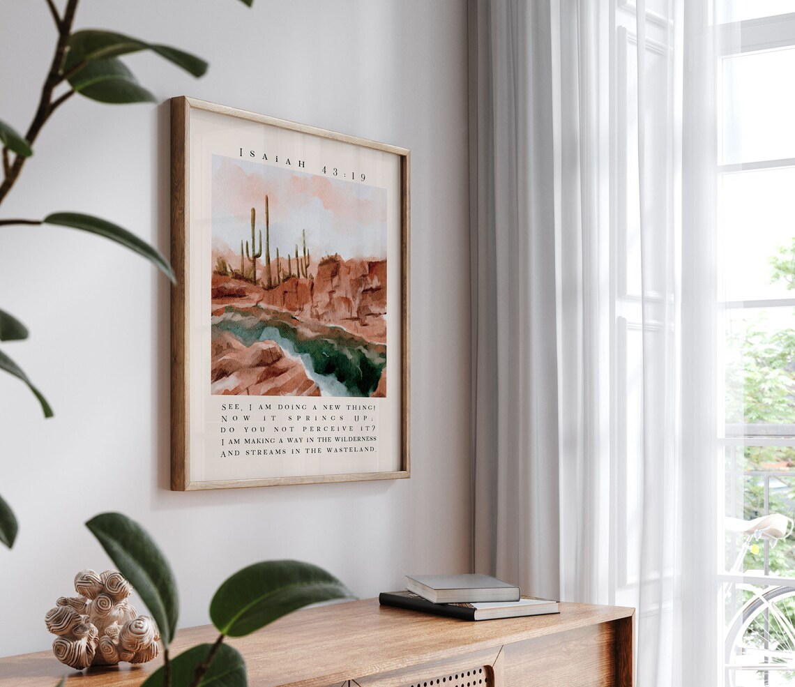 Isaiah 43:19 NIV Watercolor Bible Verse Wall Art Christian - Etsy