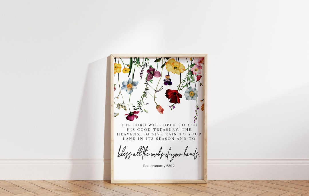 Buy Deuteronomy 28:12 ESV Floral Botanical Bible Verse Digital Online ...