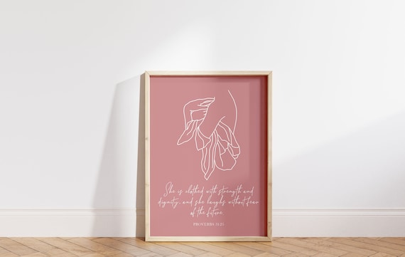 Proverbs 31:25 NLT Bible Verse Printable Art for Feminine - Etsy