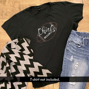 Chiefs Script Football Sparkly Kansas City Bling Iron-on Clear Crystal ...