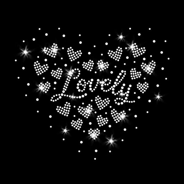 Rhinestone Iron on Heart - Etsy