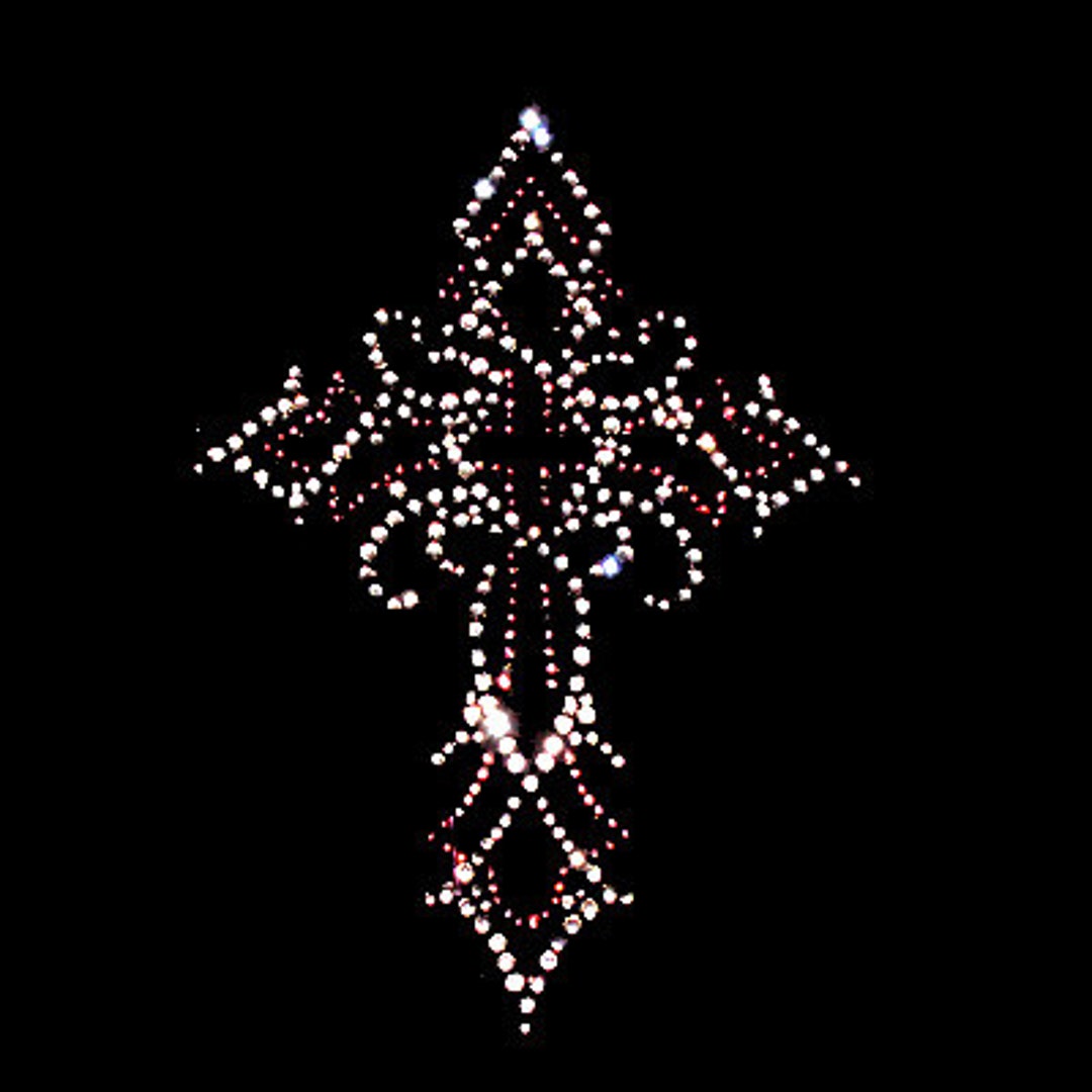 Swirly Cross Iron-on Rhinestone Transfer DIY Bling - Etsy