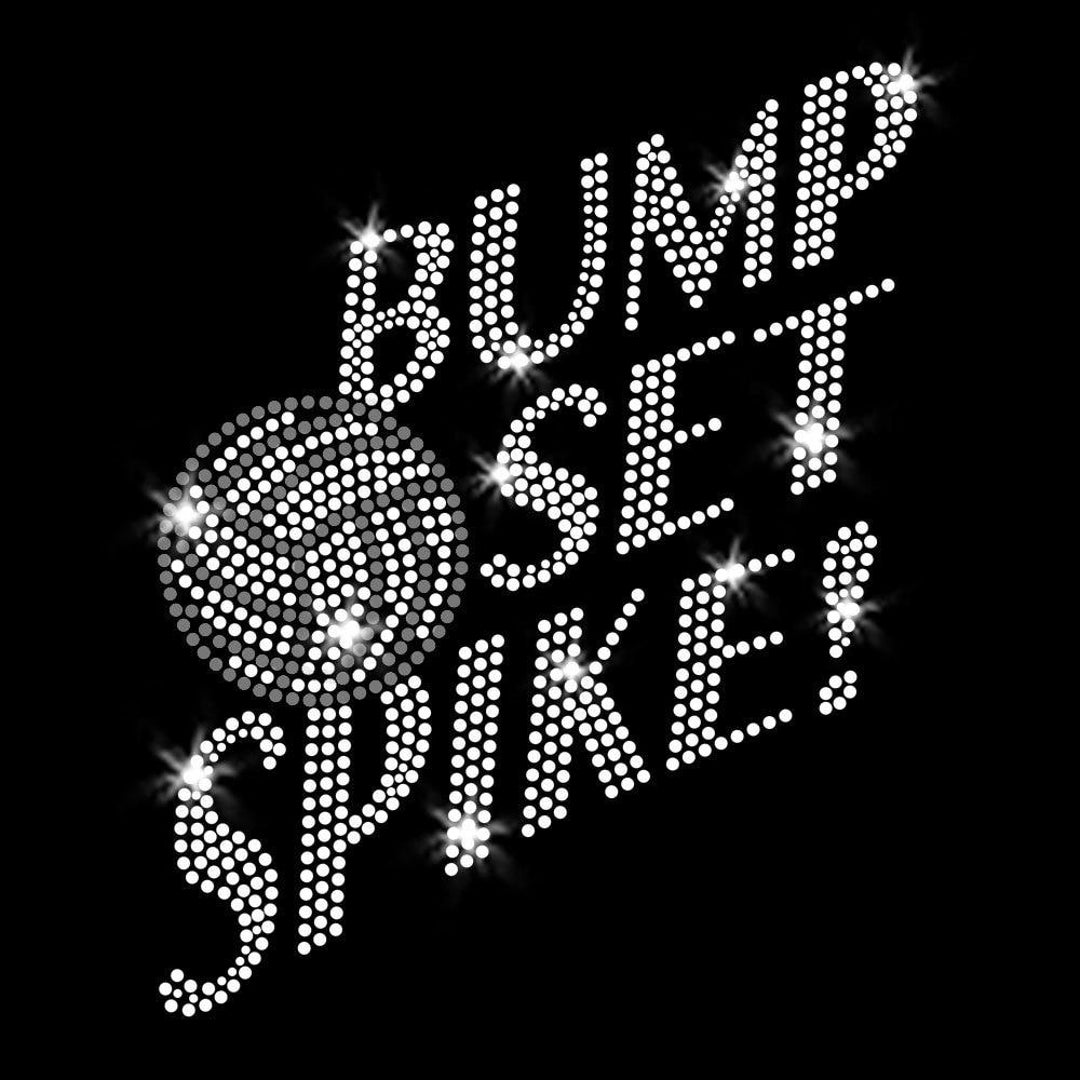 Bump Set Spike Volleyball Iron-on Rhinestone Transfer DIY Bling - Etsy