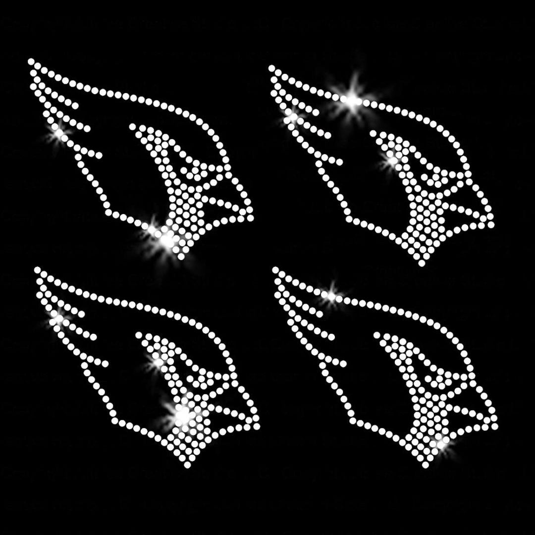 Set of 4 Small Cardinal Head Iron-on Rhinestone Transfer DIY Bling - Etsy