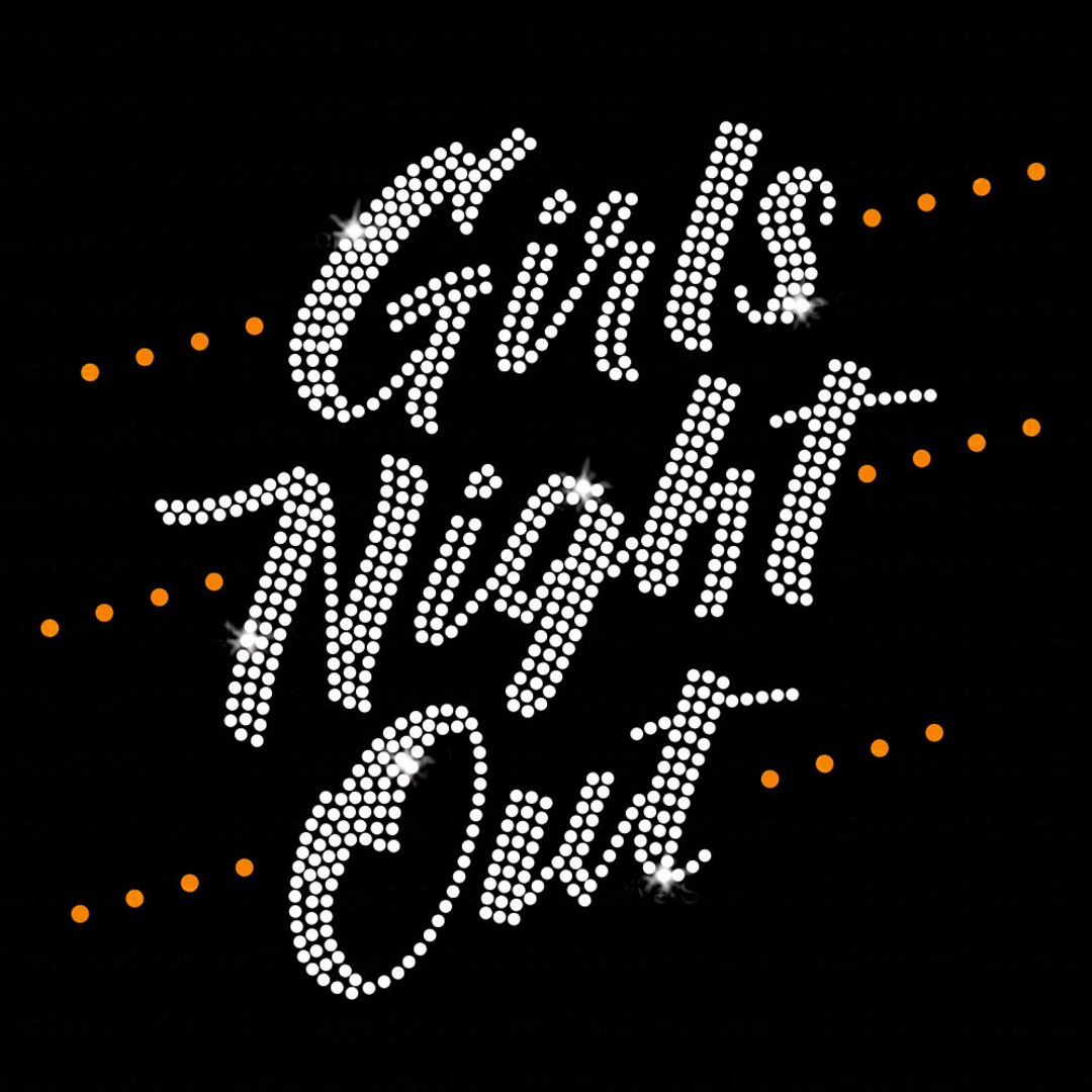 Girls Night Out Sparkly Rhinestone & Gold Rhinestud - Etsy