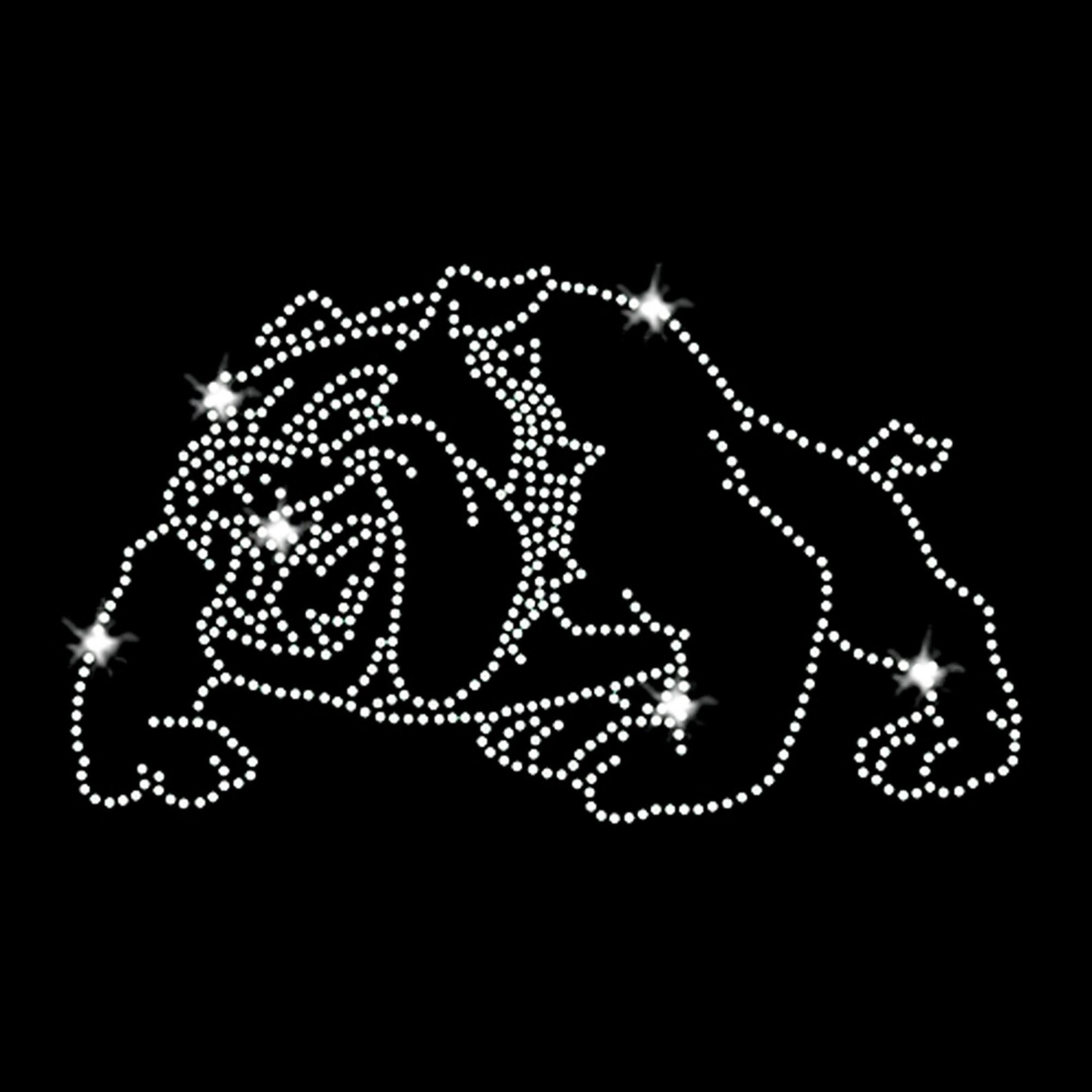 Bulldog Image Mascot Sparkly DIY Iron-on Rhinestone Bling Transfer - Etsy