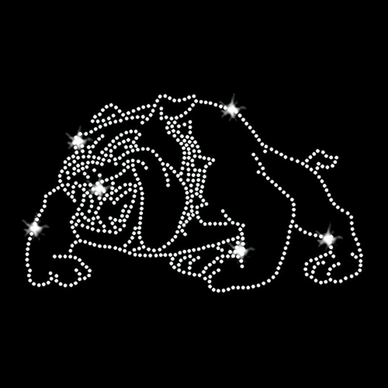 Bulldog Image Mascot Sparkly DIY Iron-on Rhinestone Bling Transfer - Etsy