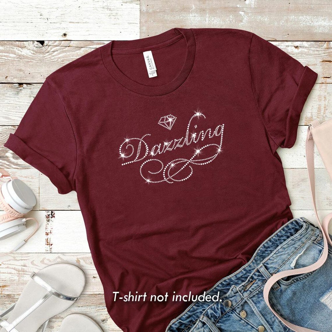 Dazzling Diamond Flourish Design Iron-on Clear Rhinestone Transfer DIY ...