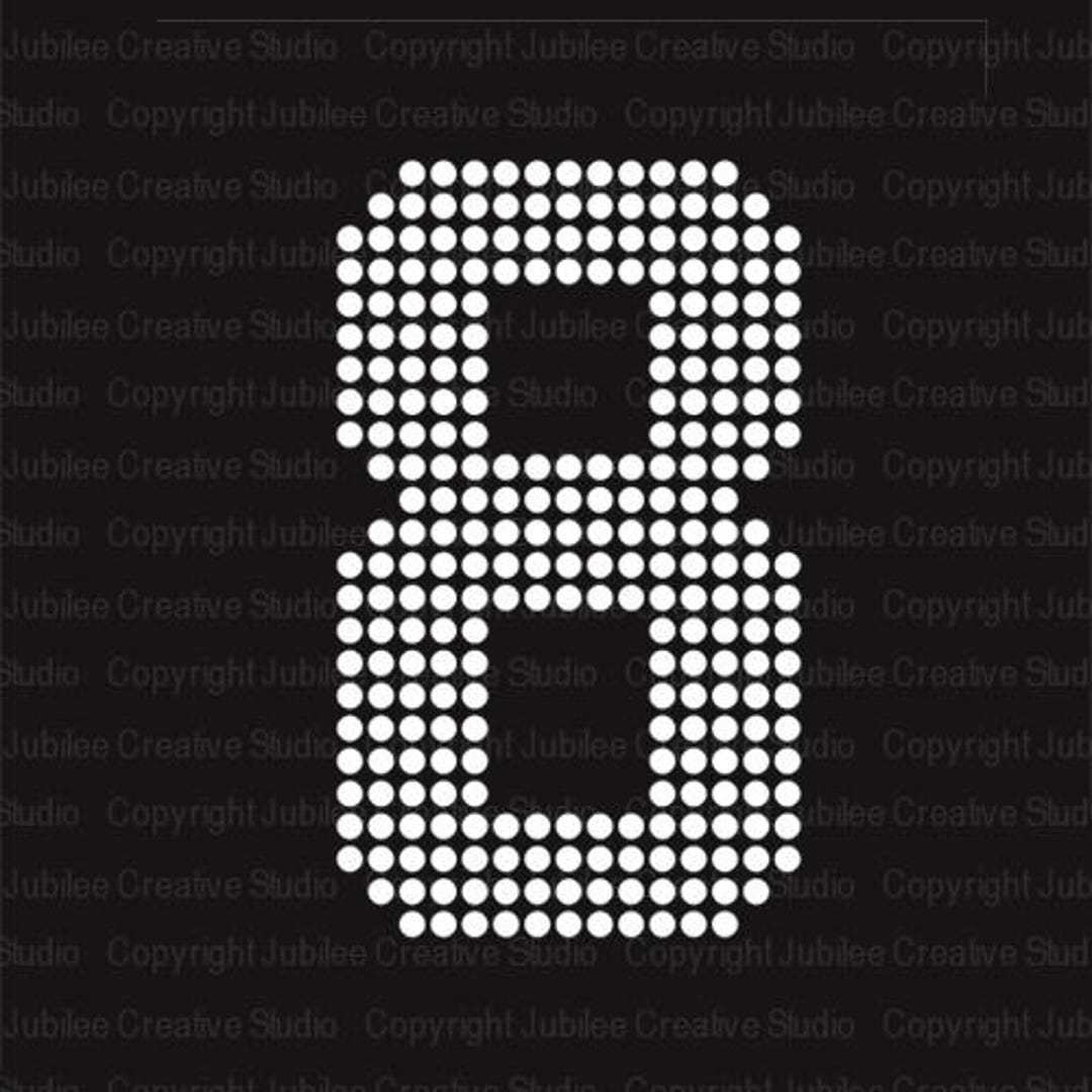 Large Jersey Number 8 Iron-on Rhinestone Transfer DIY Bling - Etsy